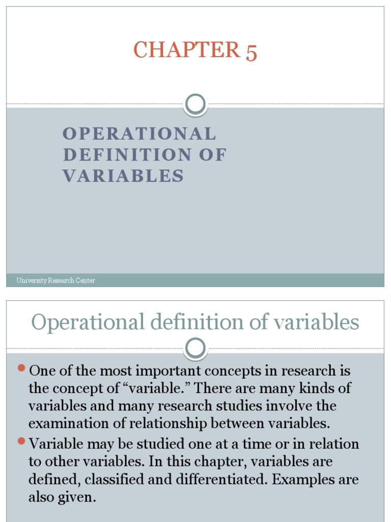 Lecture 4 Operational Definition of Terms | PDF | Variable (Mathematics) | Dependent And ...