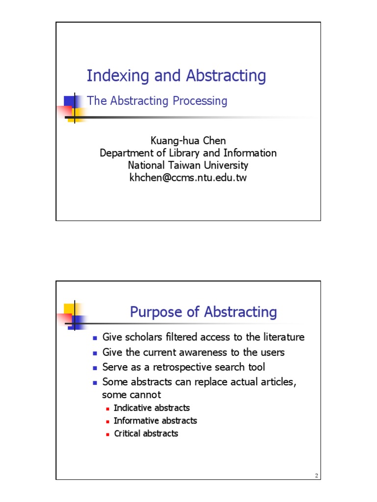 Indexing and Abstracting | PDF | Abstract (Summary) | Science