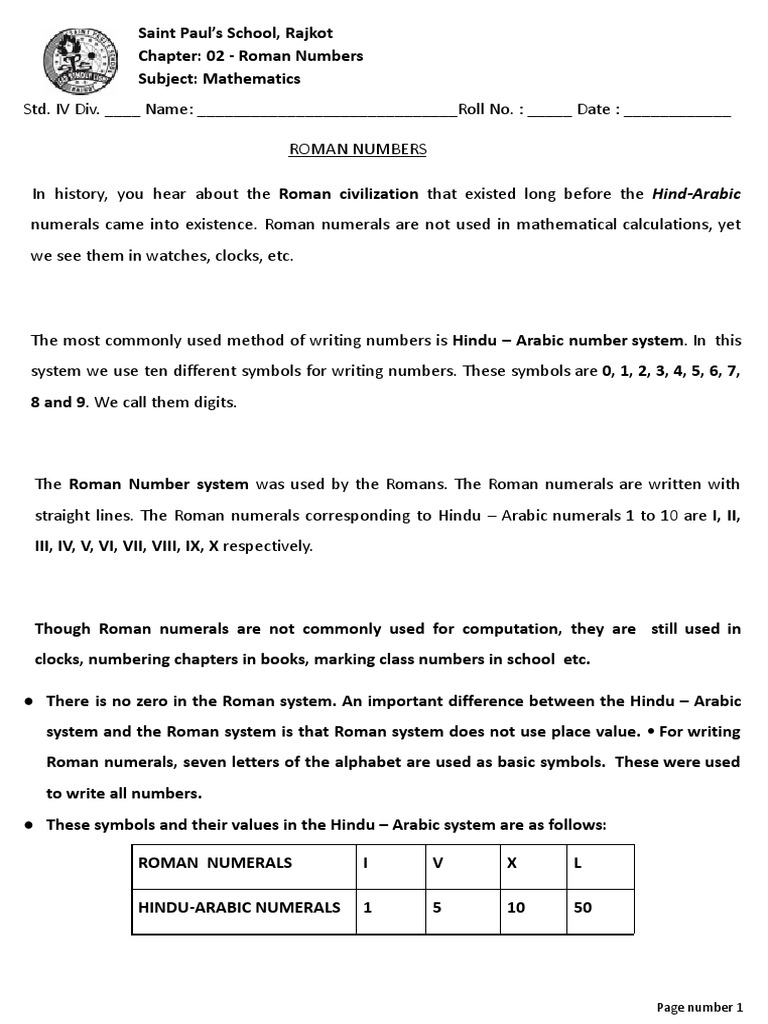 Roman Numerals | PDF | Notation | Encodings