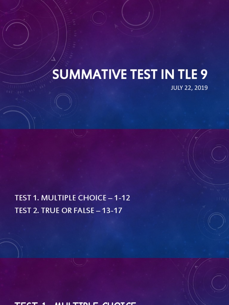 Appetizer Summative Test | PDF | Disinfectant | Foods