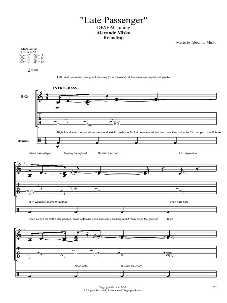 Late Passenger TAB Alexandr Misko | PDF | Music Technology | Music ...