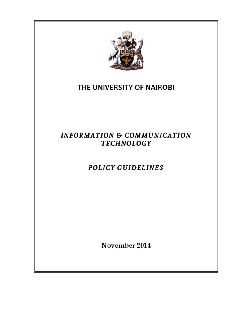 Uon Ict Policy | PDF | Wireless Lan | Computer Network