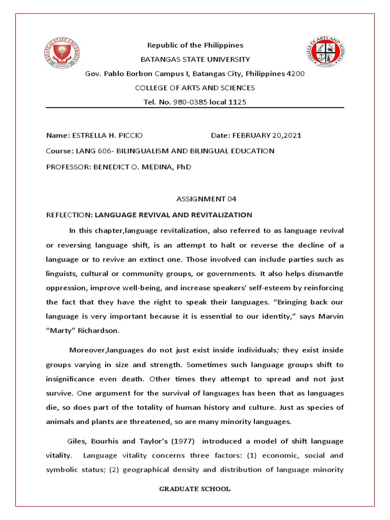 Language Revival and Revitalization | PDF | Minority Group | Human ...