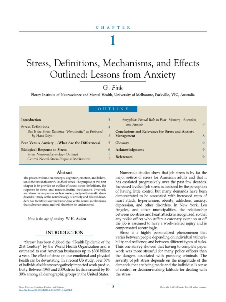 Bab 1-3-Handbook of Stress | PDF | Amygdala | Stress (Biology)