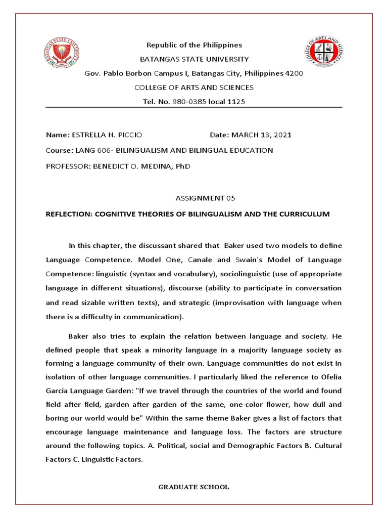 Cognitive Theories in Bilingual Education | PDF | Multilingualism ...