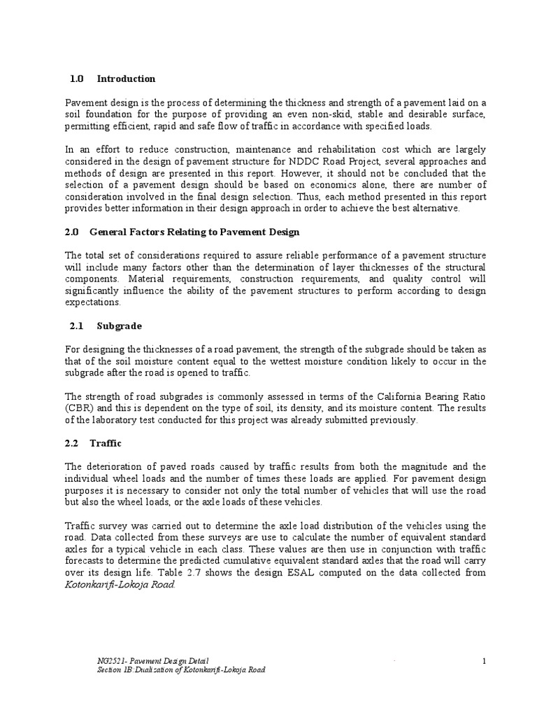 Pavement Design Report | PDF | Road Surface | Road