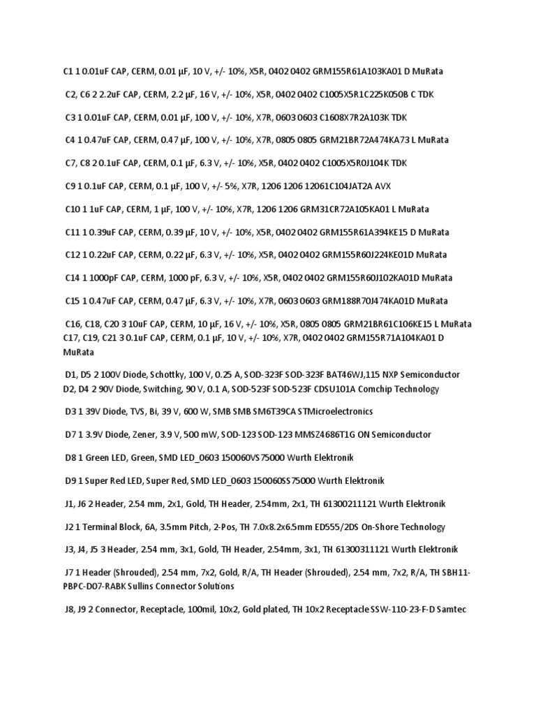Bom 4to20ma Transmitter | PDF | Solid State Engineering | Electrical Resistance And Conductance