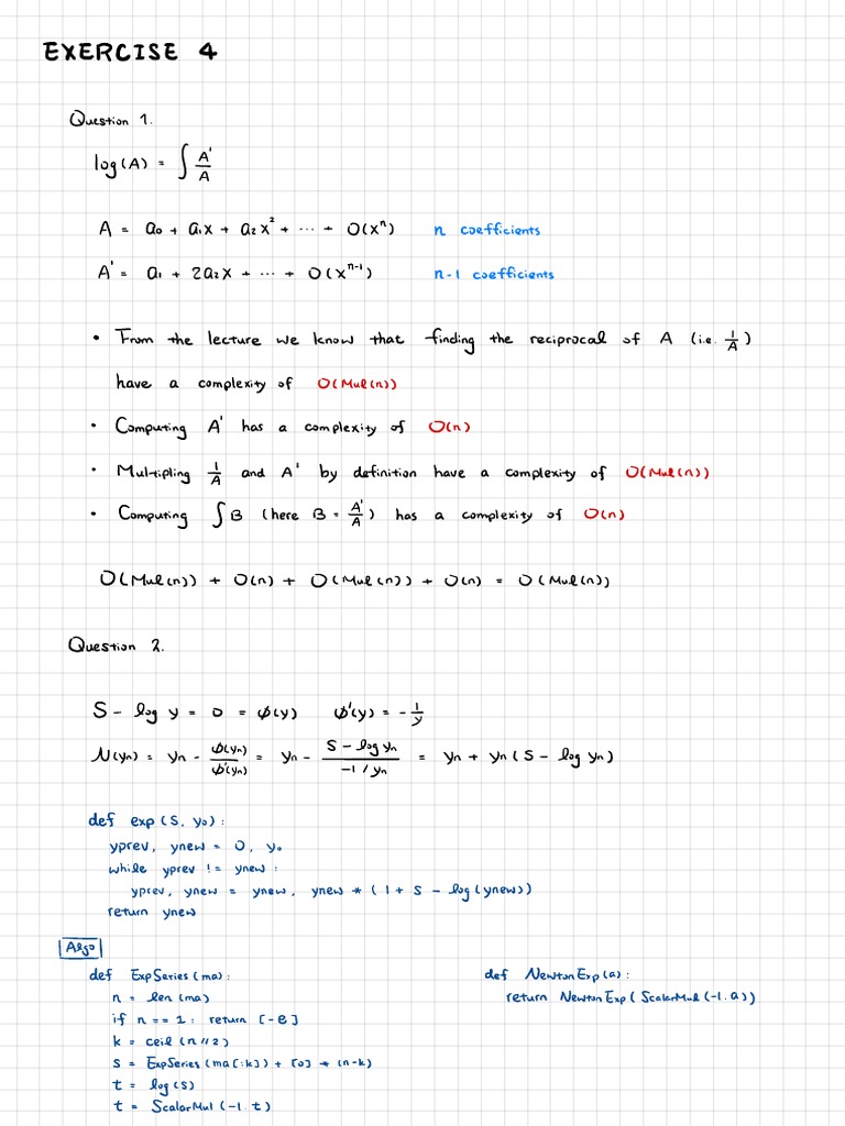 Exercise 4 | PDF | Calculus | Complex Analysis