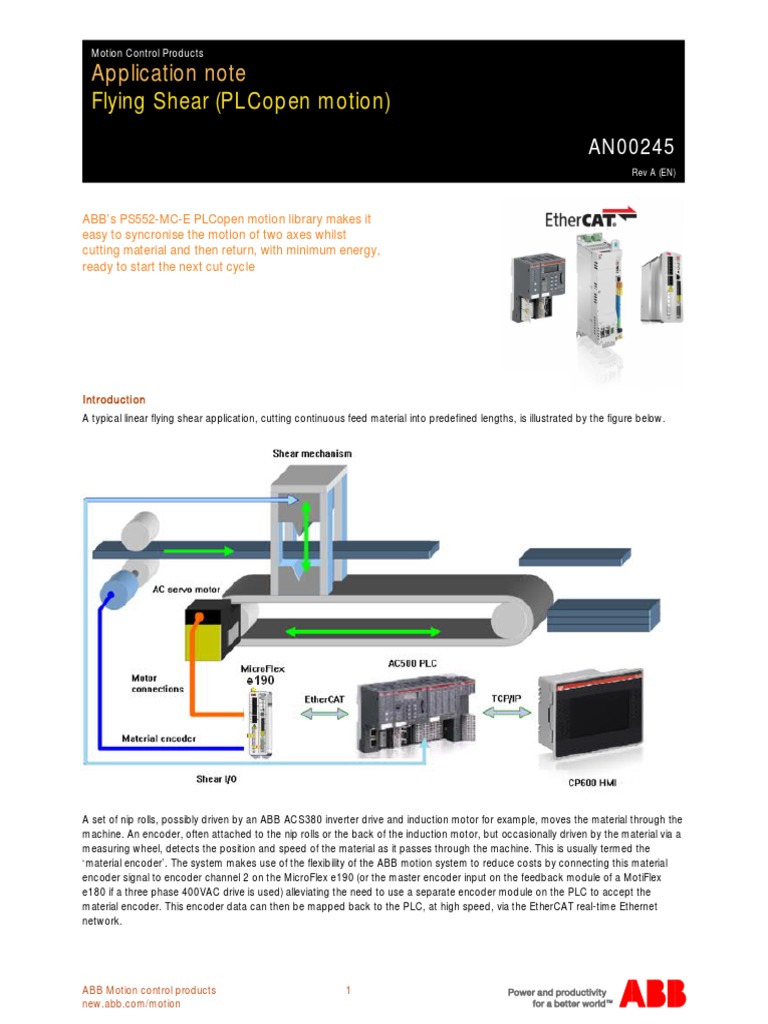 Flying Shear (Plcopen Motion) : Application Note | PDF | Programmable ...