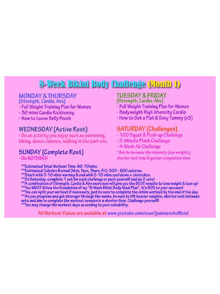 8 Week Bikini Body Plan | PDF