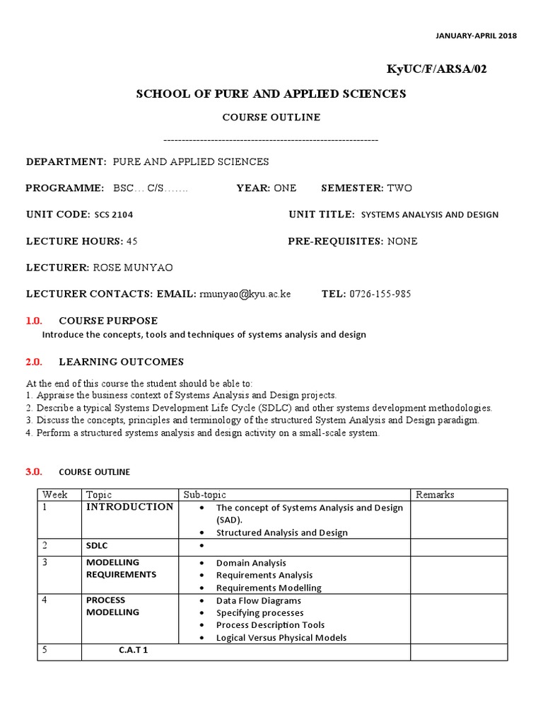 SCS 2104 Course Outline | PDF | System | Graphical User Interfaces