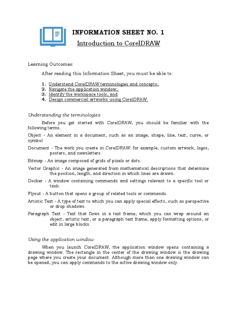 Information Sheet No. 1: Introduction To Coreldraw | PDF | Shape | Icon (Computing)