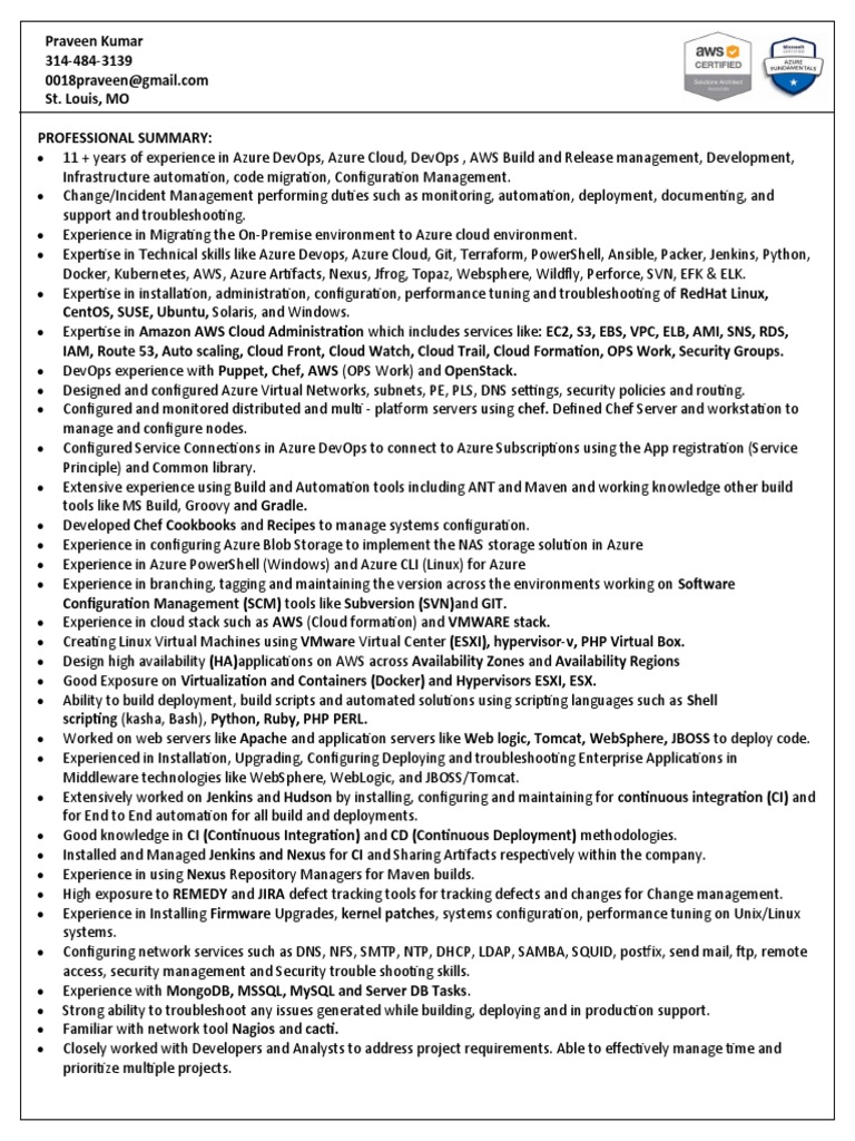 PraveenKumar Devops | Download Free PDF | Microsoft Azure | Cloud Computing