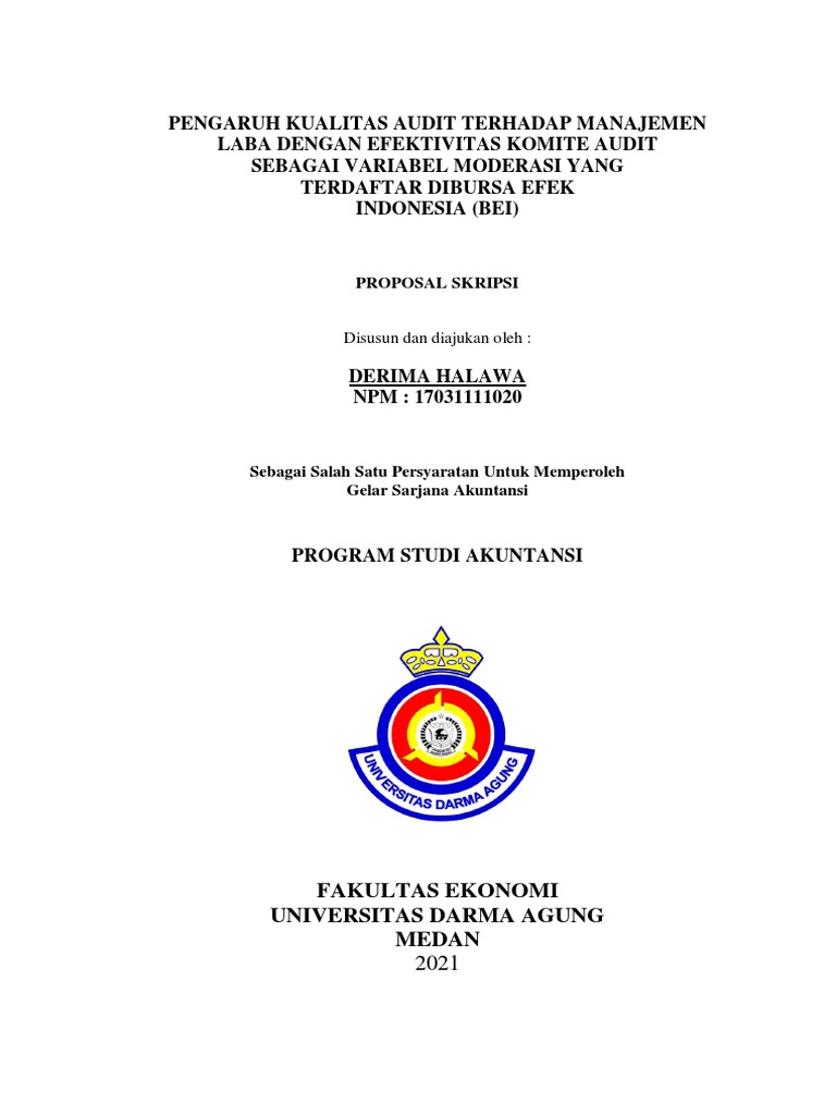 Proposal Deri Darma Agung | PDF