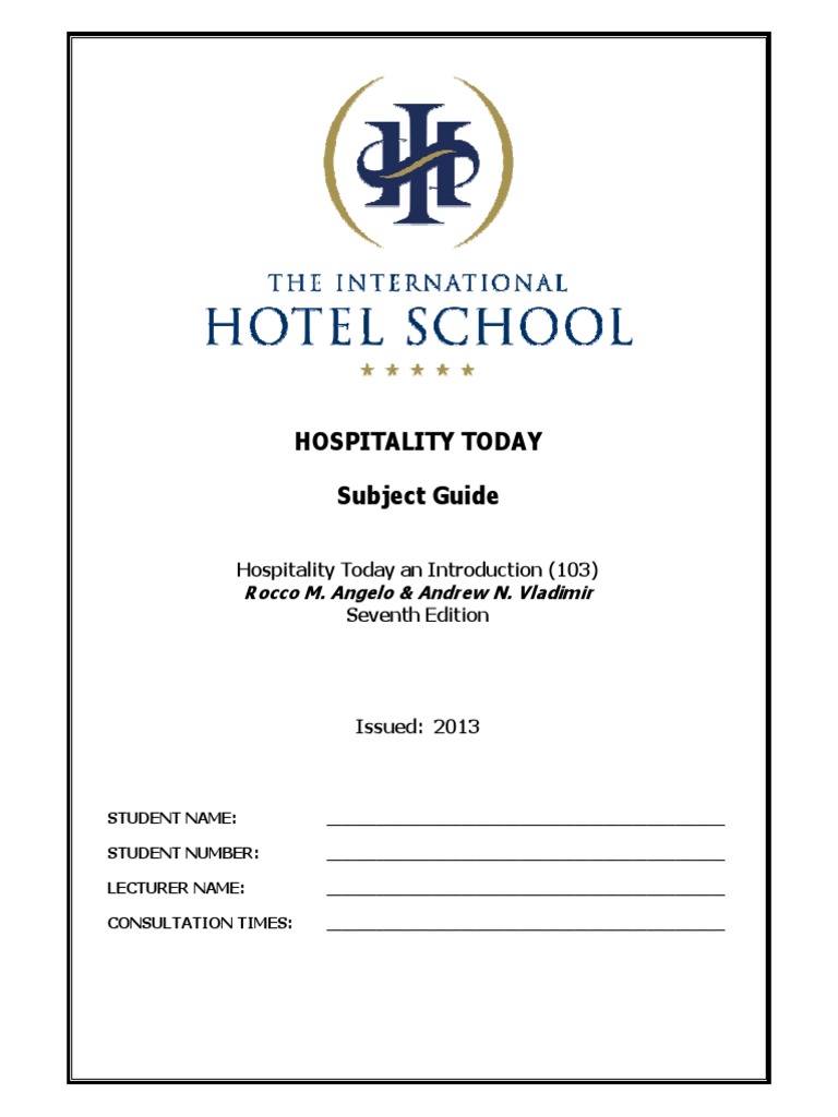 Hospitality Today Subject Guide 2013 PDF Free | PDF | Franchising ...