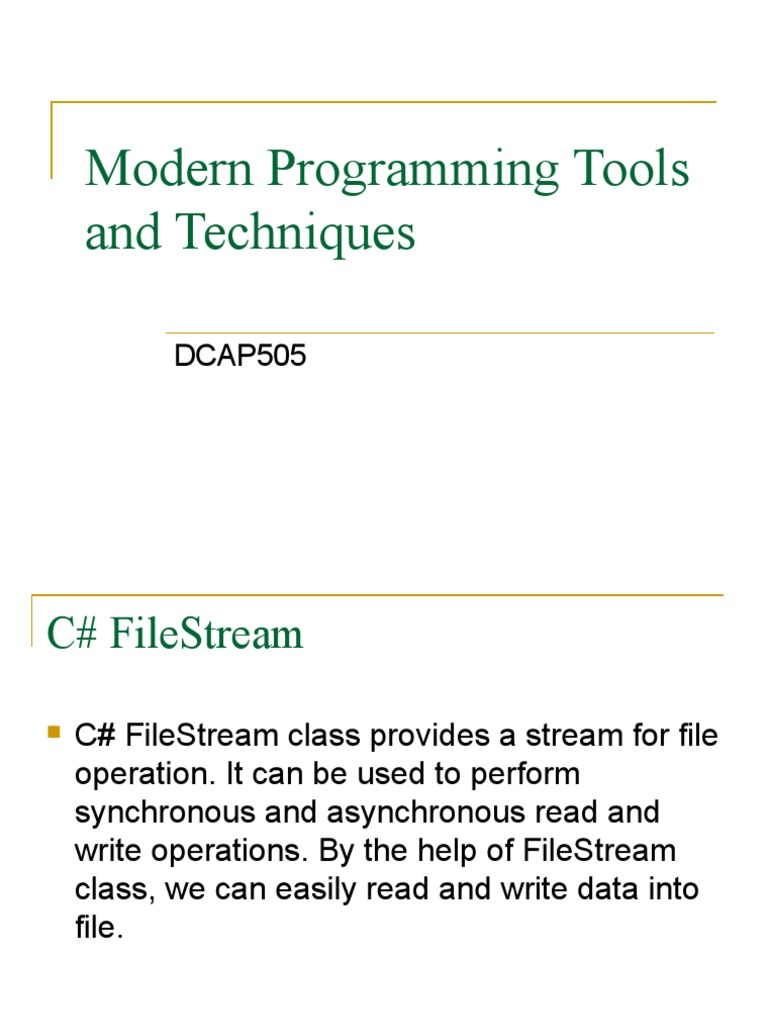 Modern Programming Tools and Techniques: DCAP505 | PDF | Html | Xml