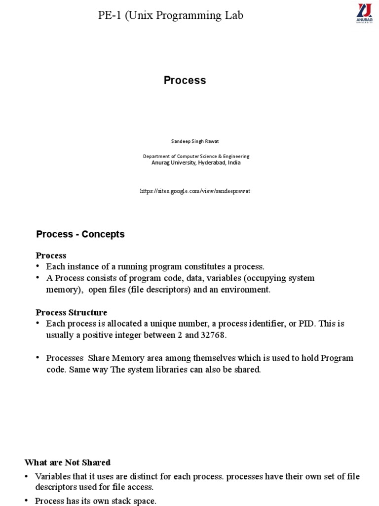PE-1 (Unix Programming) - Unit - 4 - Process and Signals | PDF | Subroutine | Pointer (Computer ...