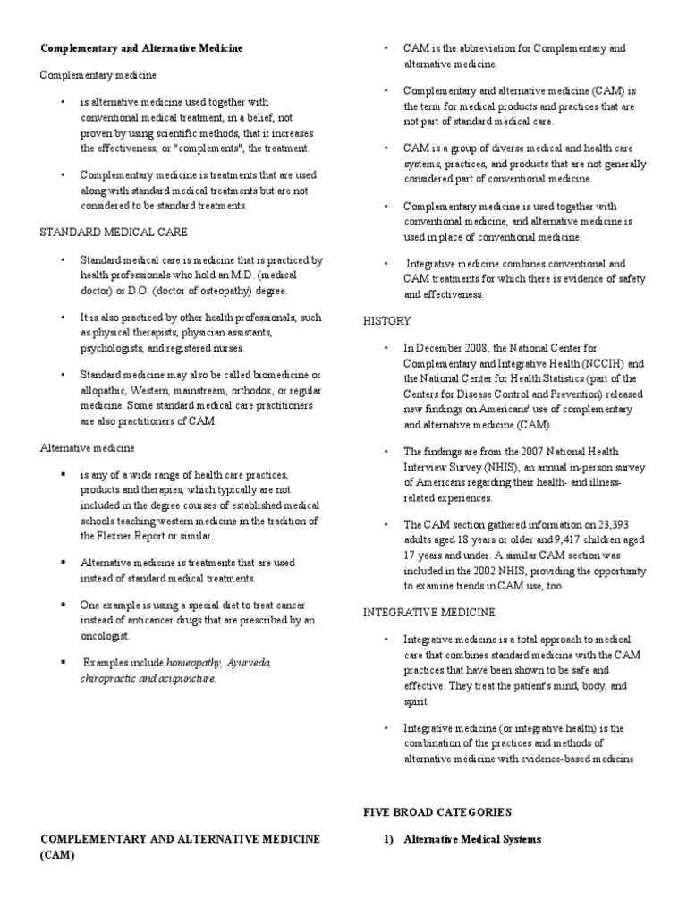 Complementary and Alternative Medicine | PDF | Alternative Medicine ...