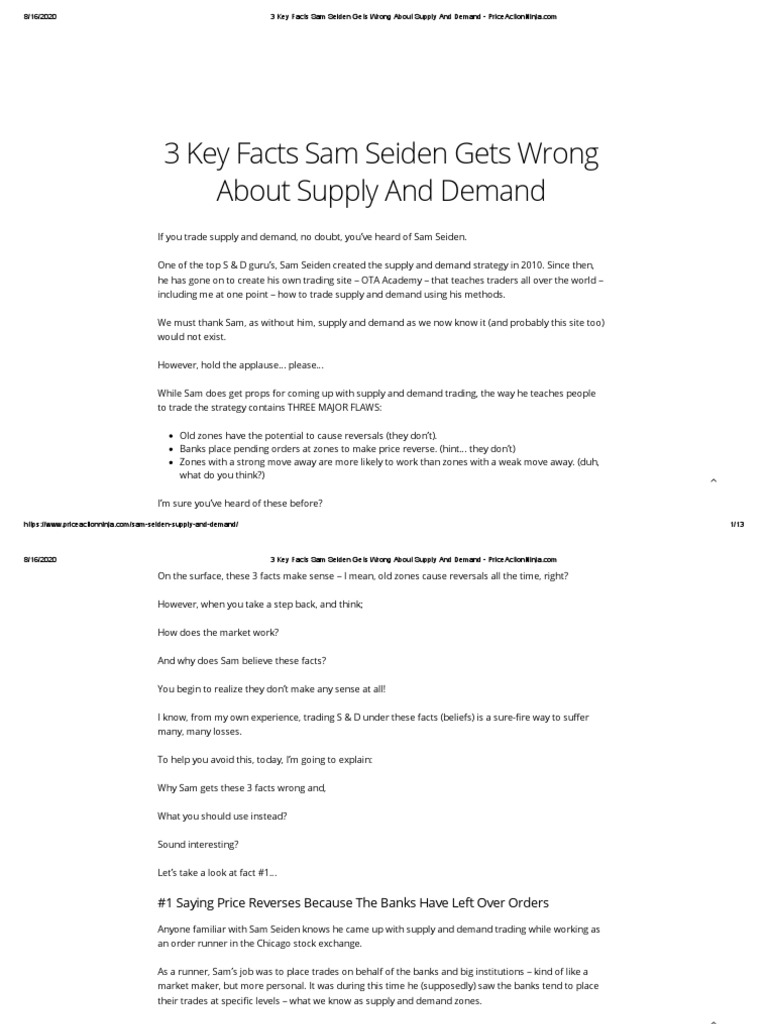3 Key Facts Sam Seiden Gets Wrong About Supply and Demand | PDF ...