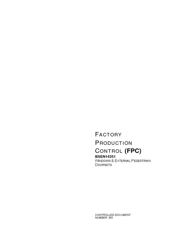 Factory Production Control Manual | PDF | Quality Management | Iso 9000