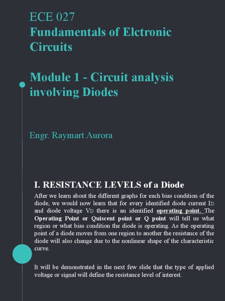 ECE 027 - Module 1 - Circuit Analysis | PDF | Electrical Network | Diode