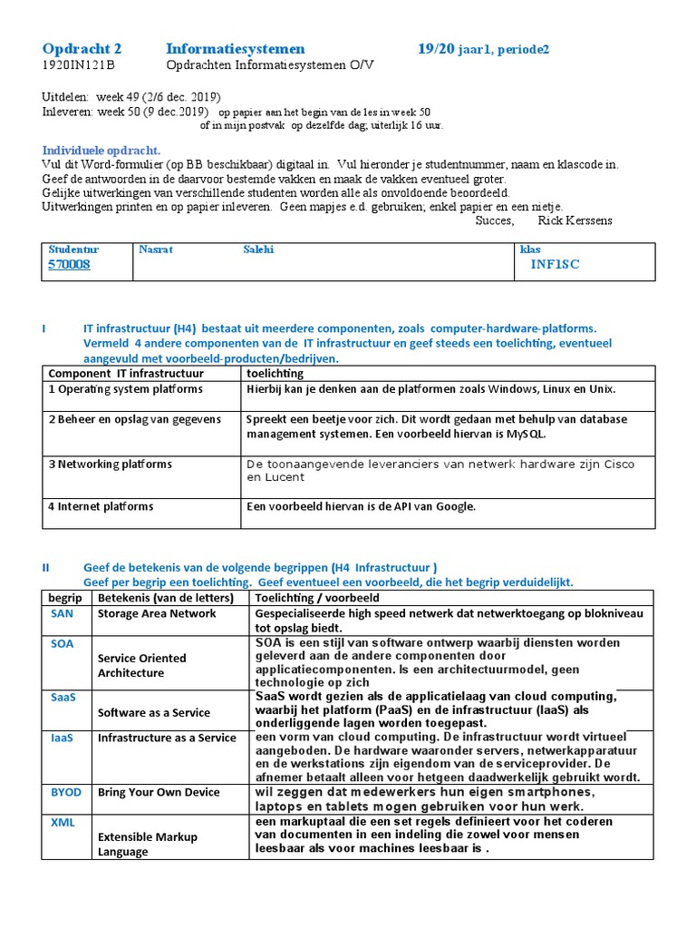 OPDRACHT2 Informatiesystemen | PDF