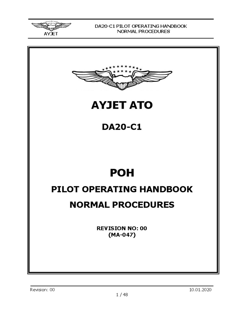 Ayjet Ato: Ayjet Da20-C1 Pilot Operating Handbook Normal Procedures | PDF | Throttle | Takeoff