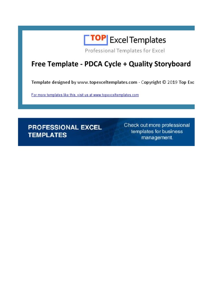 Pdca Cycle Quality Storyboard Template | PDF | Goal | Business