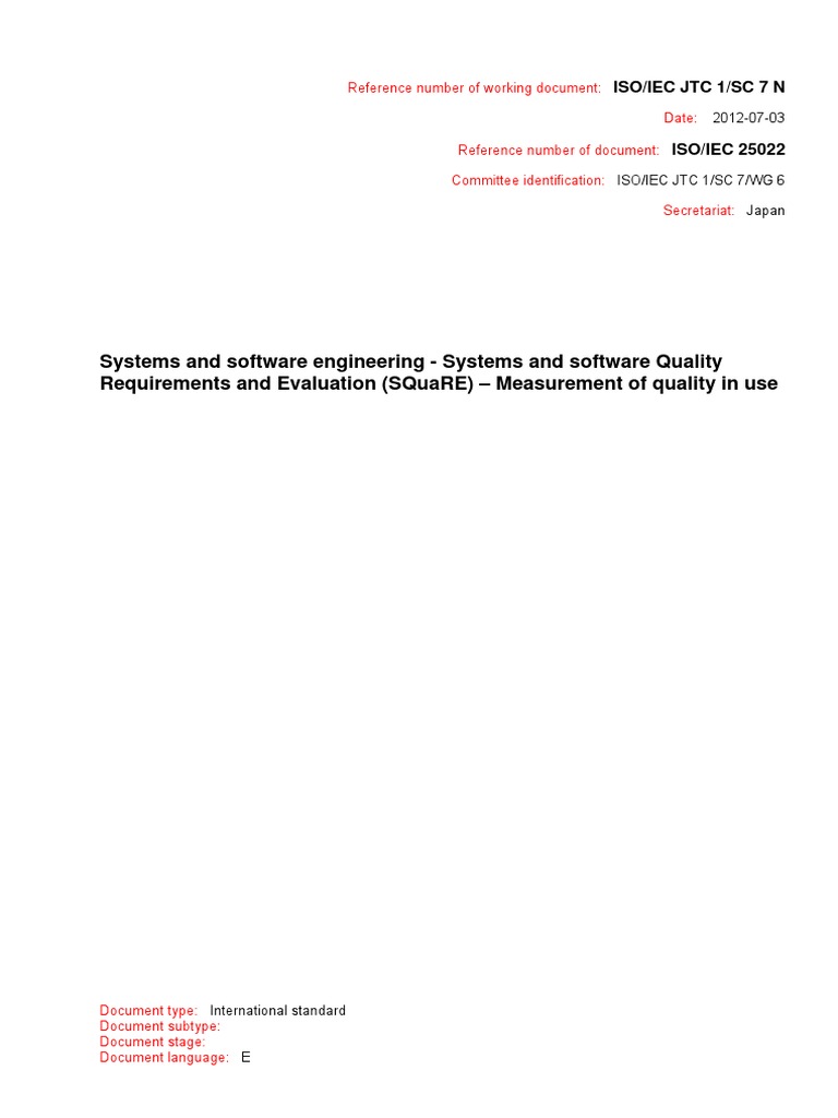 Systems and Software Engineering - Systems and Software Quality ...
