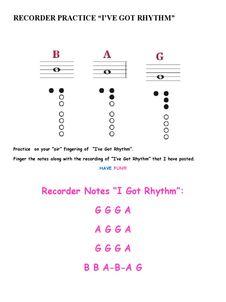 I Got Rhythm Recorder Notes | PDF