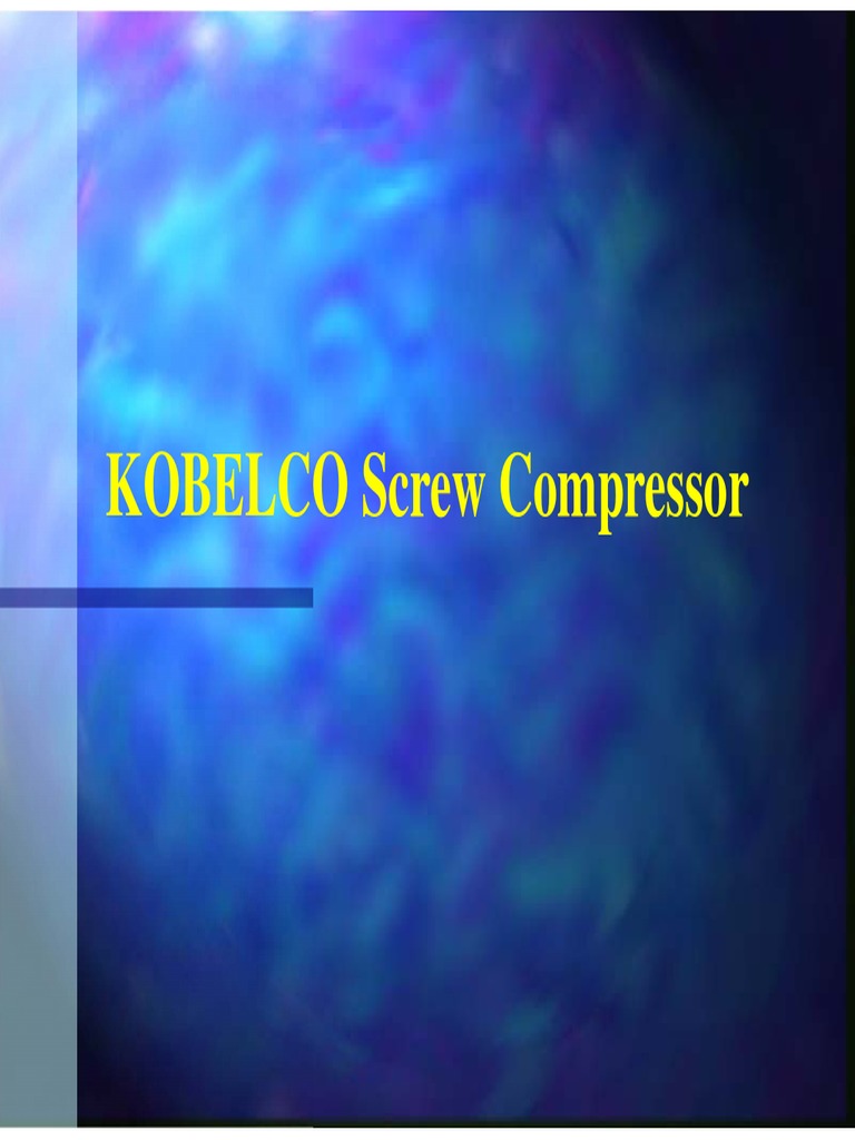 Kobelco Screw Compressors | PDF | Phases Of Matter | Industrial Gases