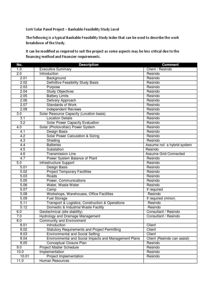 SoW Solar Panel Project RevA | PDF | Solar Power | Risk Assessment