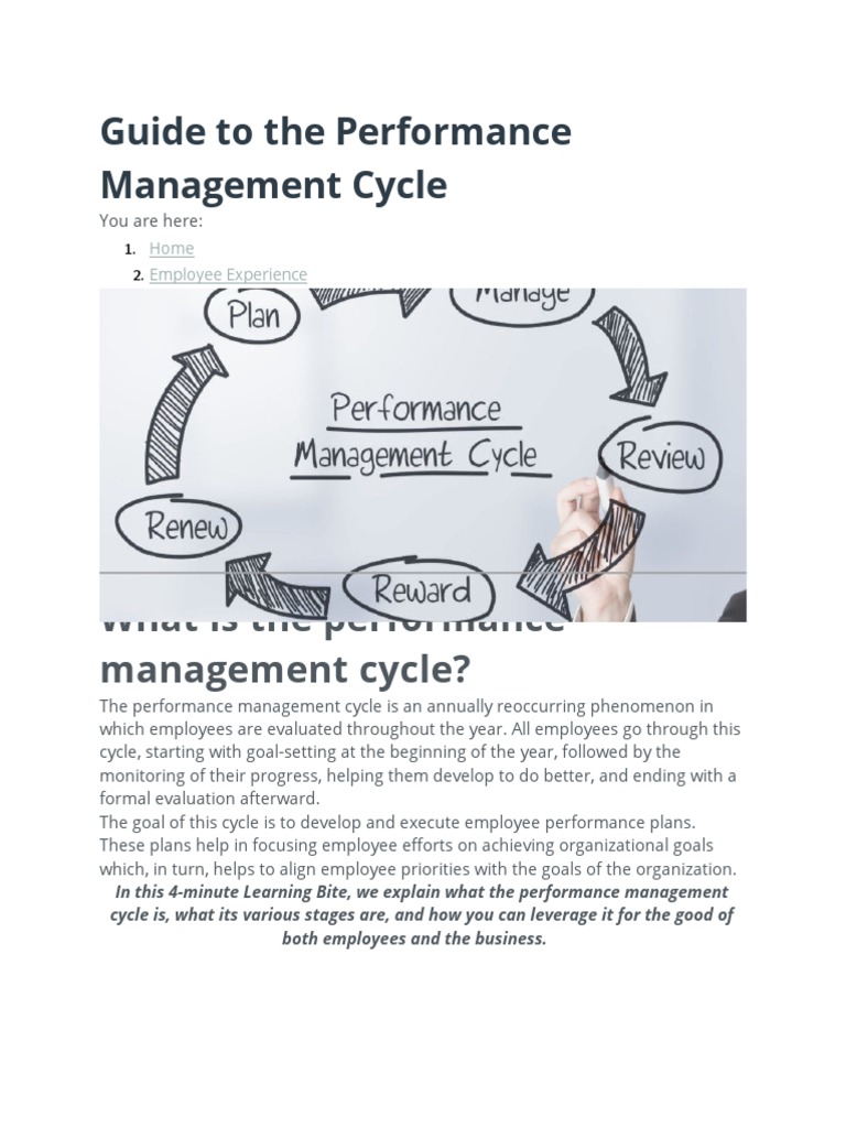 Guide To The Performance Management Cycle | PDF | Goal Setting | Goal