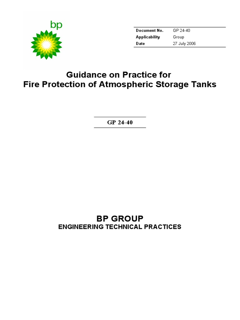 GP 24-40 - Fire Protection of Atmospheric Storage Tanks | PDF ...