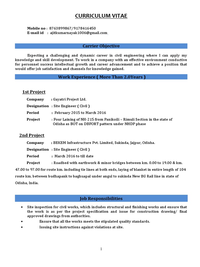 CV of Ajit | PDF | Cognition | Applied Psychology