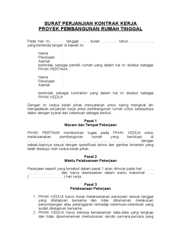 SPK Pembangunan Rumah | PDF