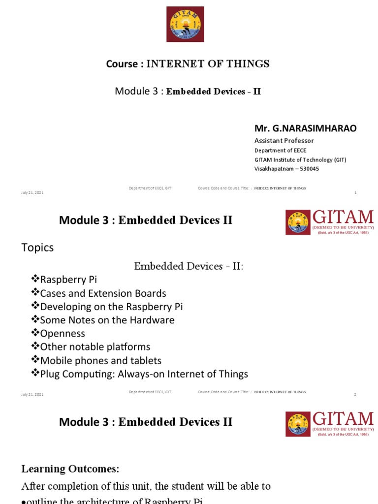 Iot Module3 | PDF | Raspberry Pi | Computer Hardware