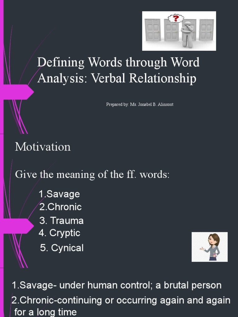 Defining Words Through Word Analysis | PDF | Word | Linguistics