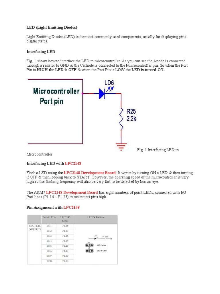 LED (Light Emitting Diodes) : LPC2148 LPC2148 Development Board | PDF ...