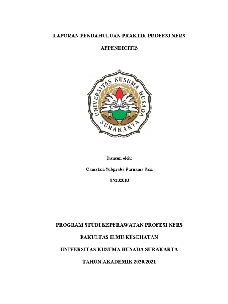 Laporan Pendahuluan Appendicitis | PDF