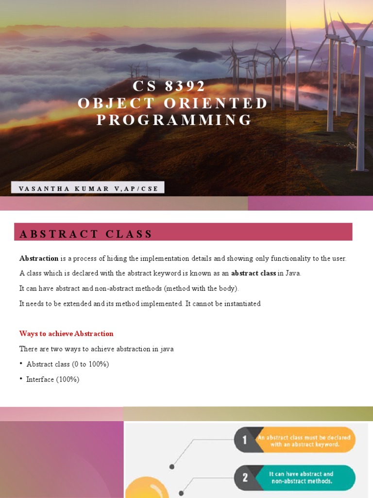 CS 8392 - Oop - Unit - 2 - PPT - 2.3 | PDF | Class (Computer Programming) | Method (Computer ...