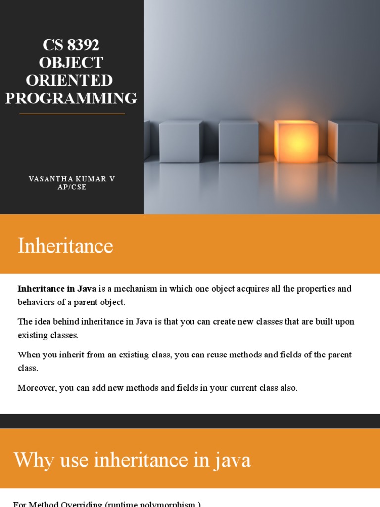 CS8392 - Oop - Unit - 2 - PPT - 2 .1 | PDF | Inheritance (Object ... CS8392 - Oop - Unit - 2 - PPT - 2 .1 | PDF | Inheritance (Object ...
