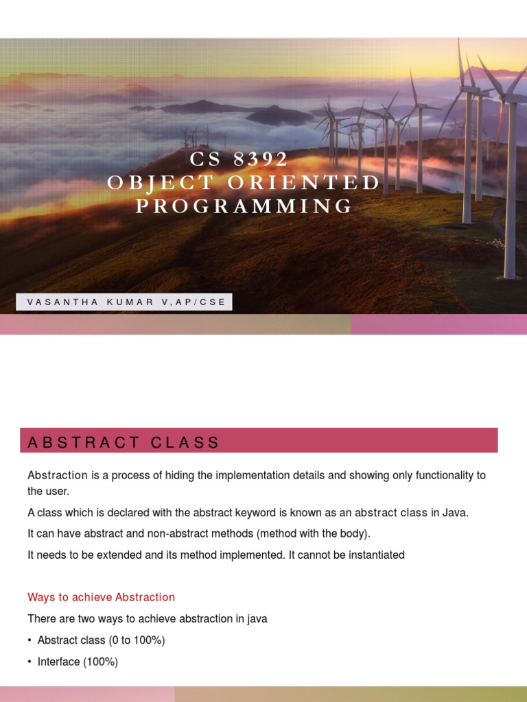 Microsoft PowerPoint - CS 8392 - OOP - UNIT - 2 - PPT - 2.3 | PDF | Class (Computer Programming ...