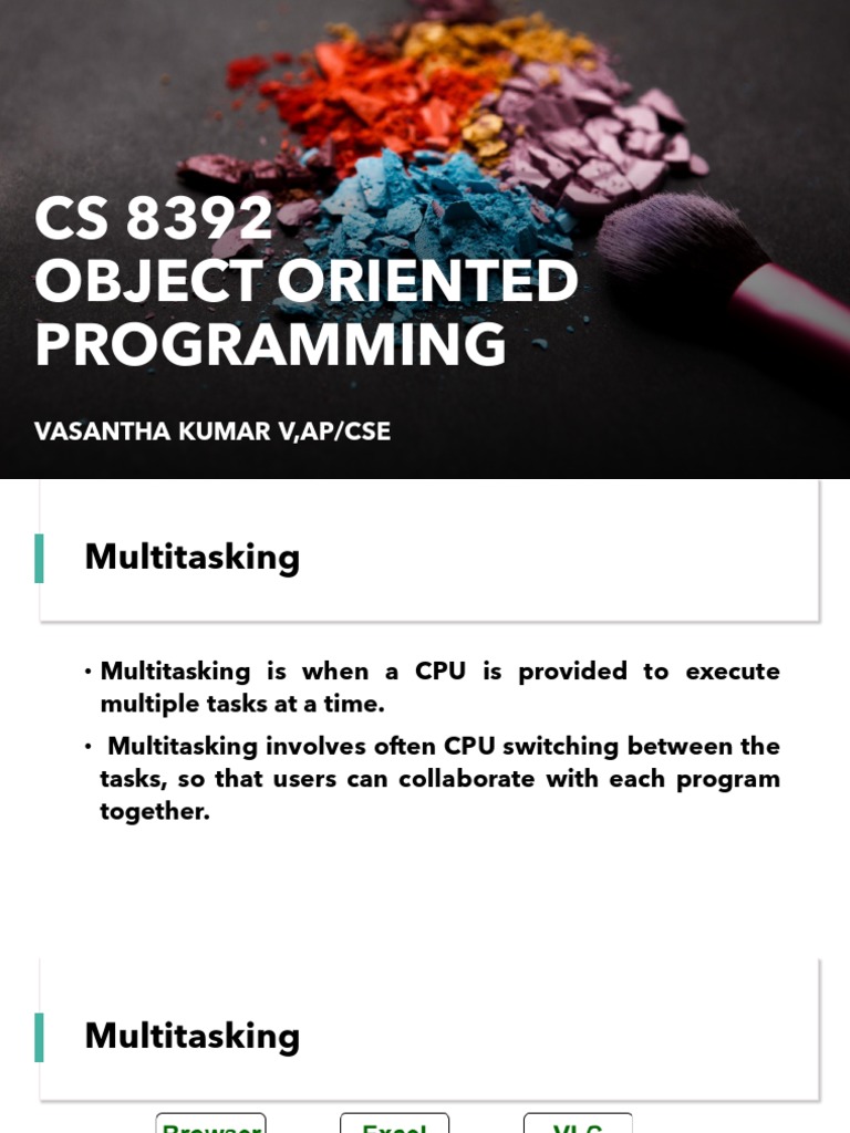 CS8392 - OOPs - UNIT - 4 - PPT - 4.1 | PDF | Process (Computing) | Thread (Computing)