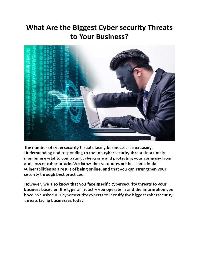 What Are The Biggest Cyber Security Threats To Your Business | PDF ...