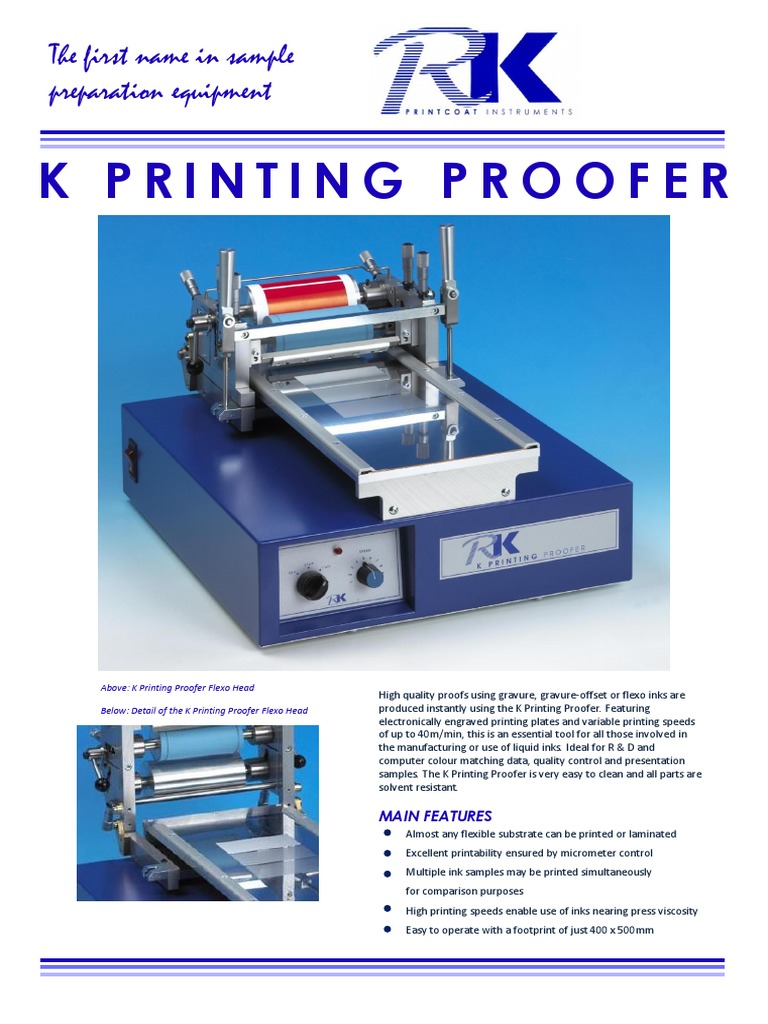 K Printing Proofer: The First Name in Sample Preparation Equipment ...