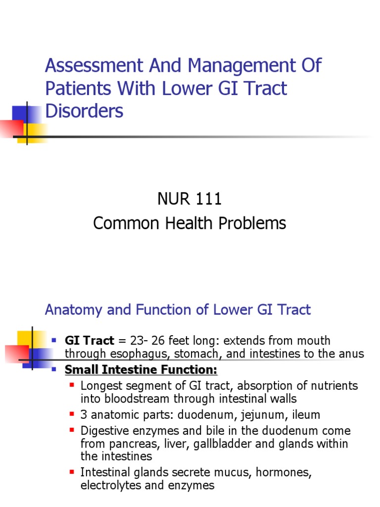 Assessment and Management of Patients With Lower GI Tract Disorders ...