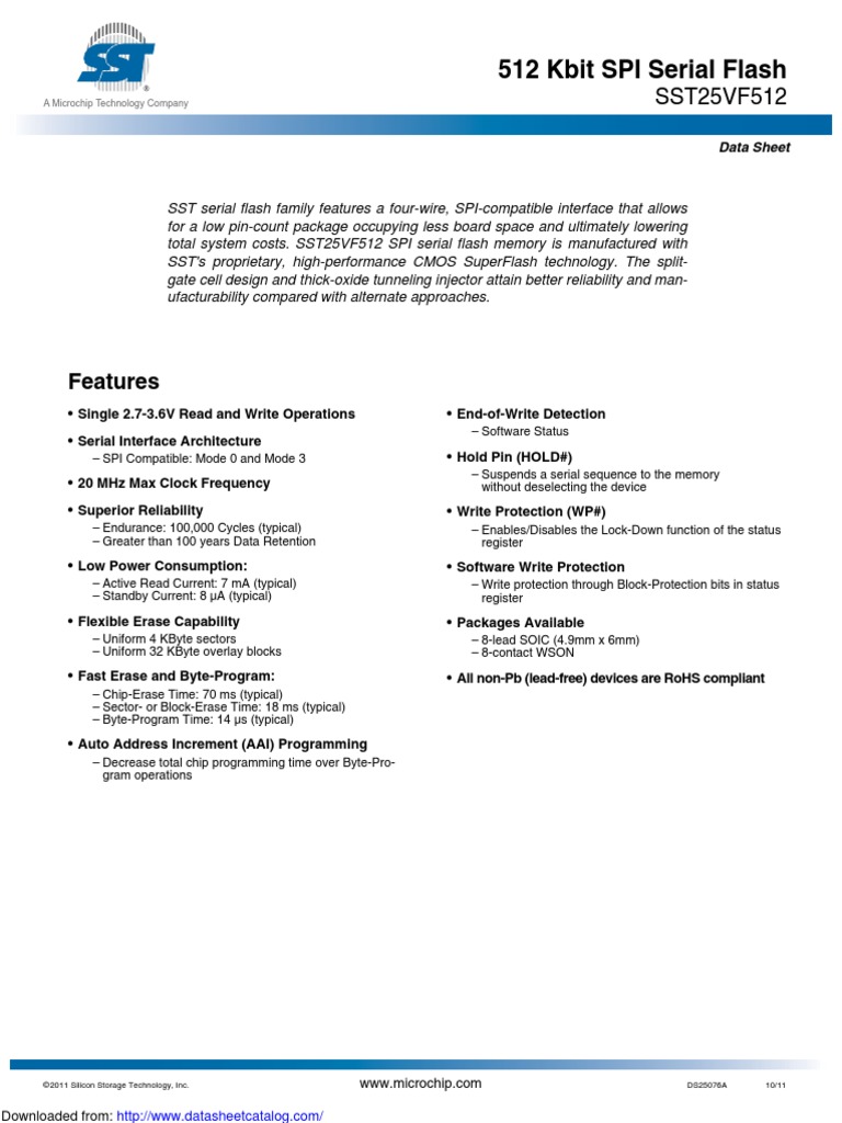 512 Kbit SPI Serial Flash: Features | PDF | Flash Memory | Integrated ...
