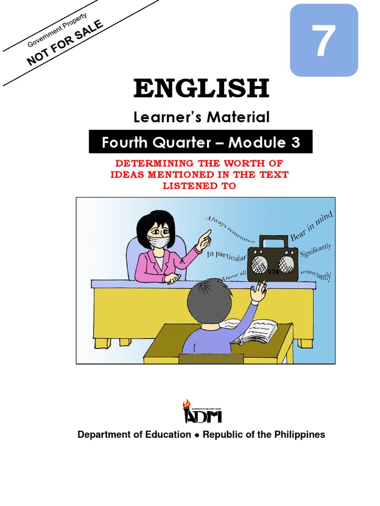 English: Fourth Quarter - Module 3 | PDF | Attention | Learning