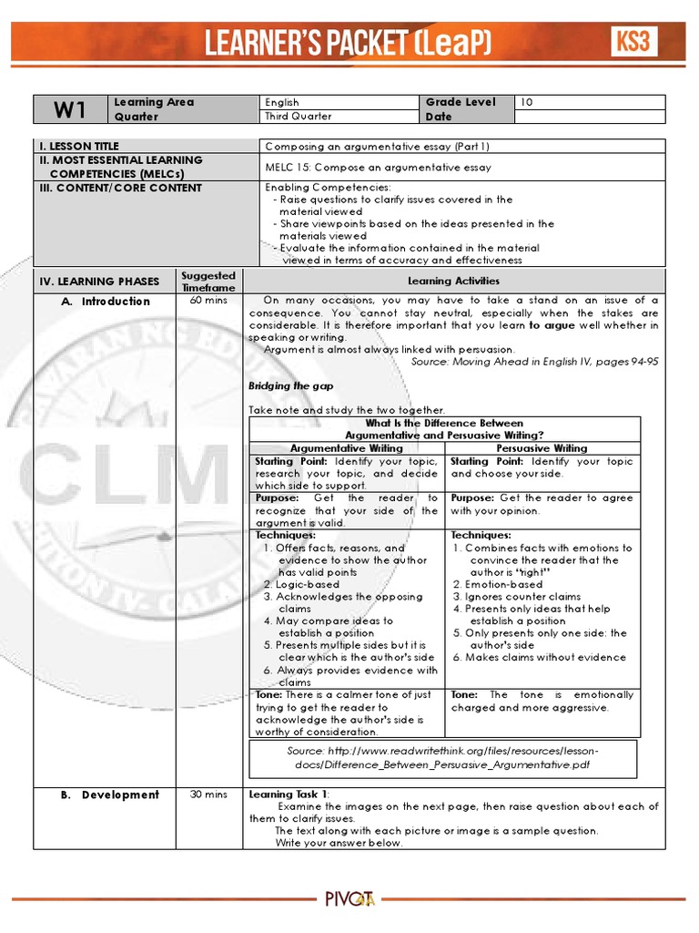 English 10 Q3 Week 1 | PDF | Nuclear Weapons | Traffic